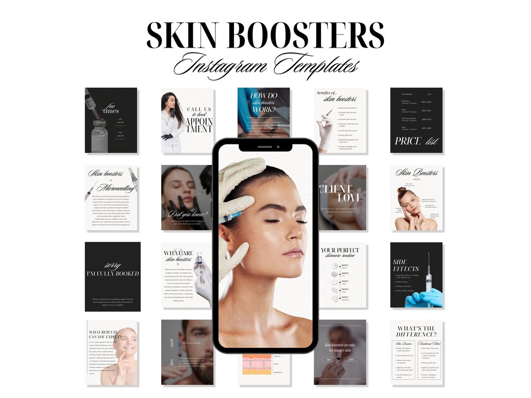 Skin Boosters Instagram Templates for Nurse Injectors and Estheticians ...