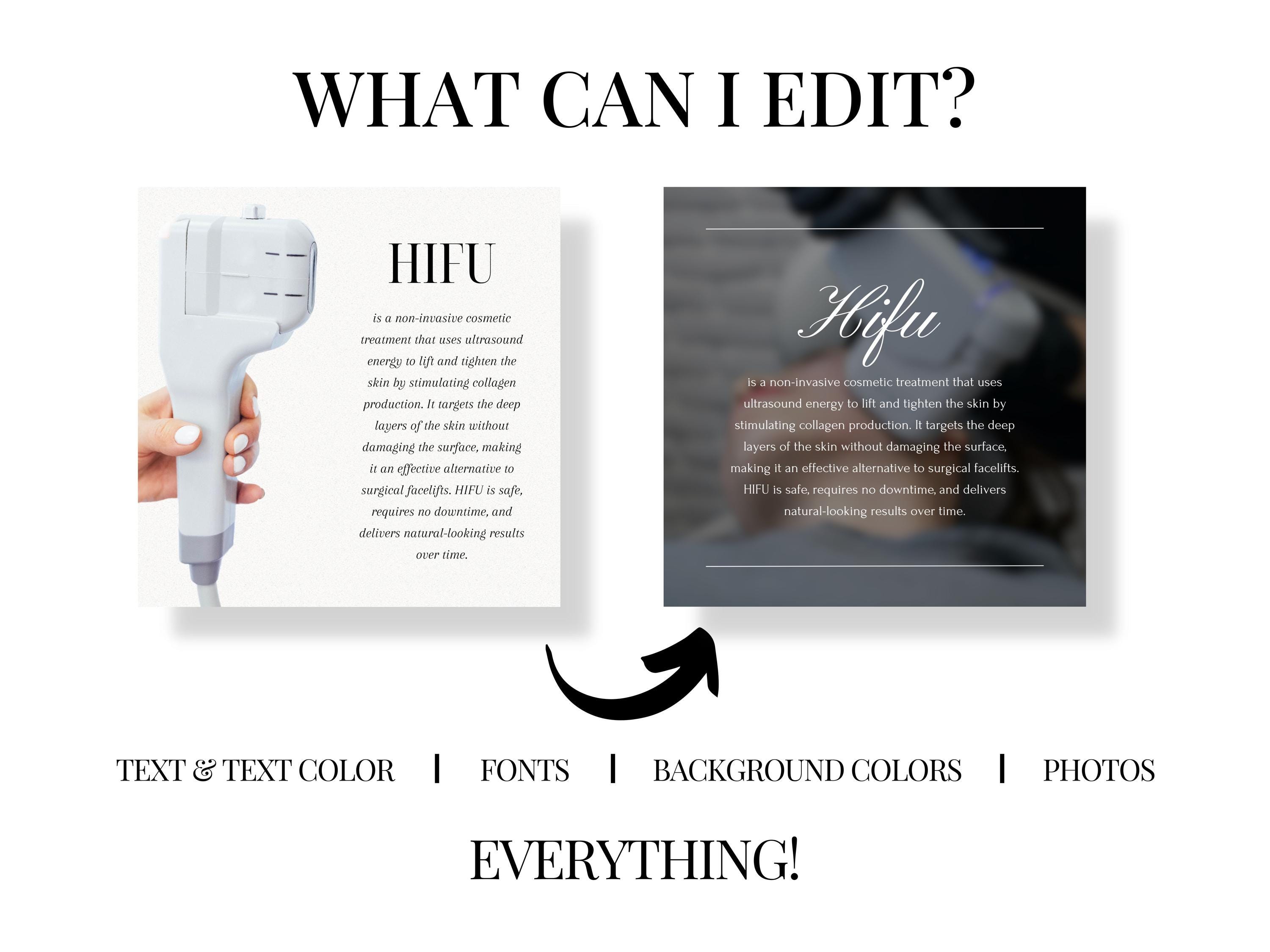 HIFU Facelift Instagram Templates for Esthetician, High-intensity ...