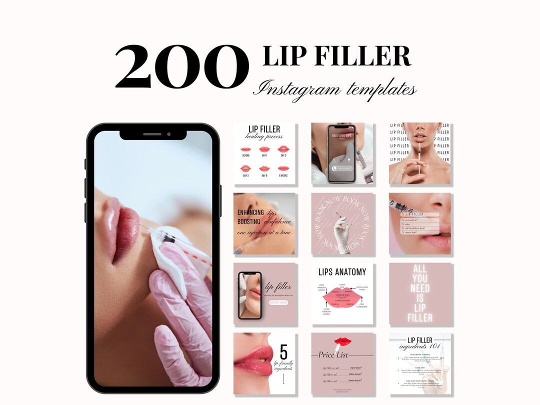 200 Lip Filler Instagram Templates Lip Filler Post Nurse Injector ...