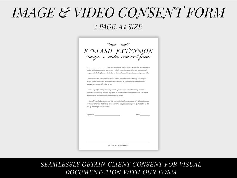 Lash Consent Form for Lash Tech Loyalty Card Eyelash Extension Template ...