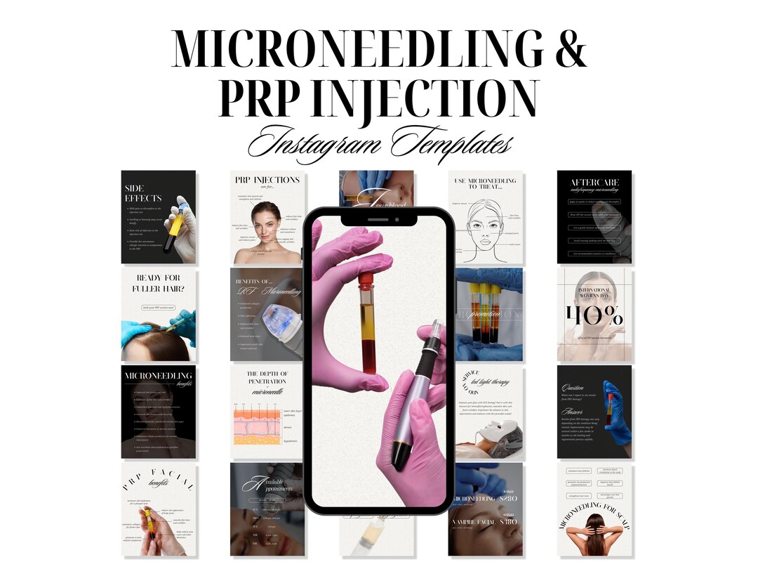 Microneedling and PRP Injection Instagram Templates Bundle for Nurse ...