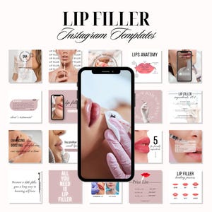 Lip Filler Instagram Templates for Nurse Injectors, Medspa Social Media ...