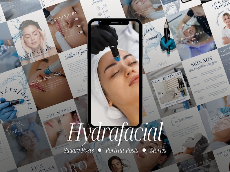 Plantillas de Instagram para Hydrafacial, redes sociales de MedSpa ...