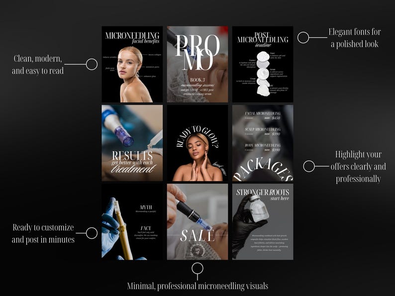 Microneedling Instagram Templates, Aesthetic Clinic Marketing (canva ...