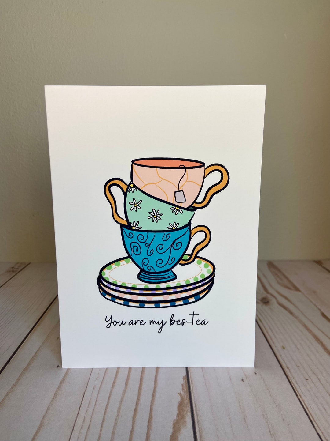 Bes-tea Spill the Tea Greeting Card - Etsy
