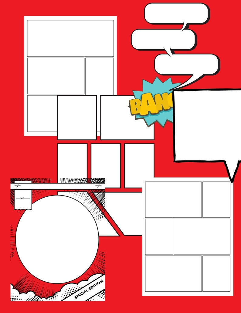 Blank Comic Book Template - Etsy