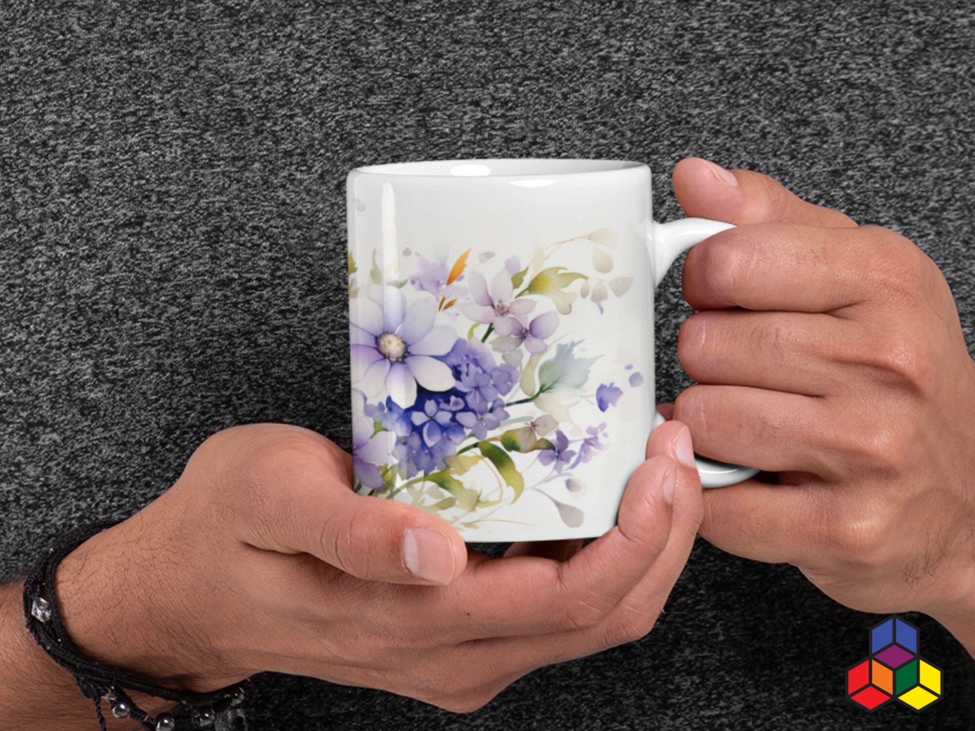 Taza Blanca Con Hermoso Diseño De Flores Y Lavanda, Regalo Para Ella De ...