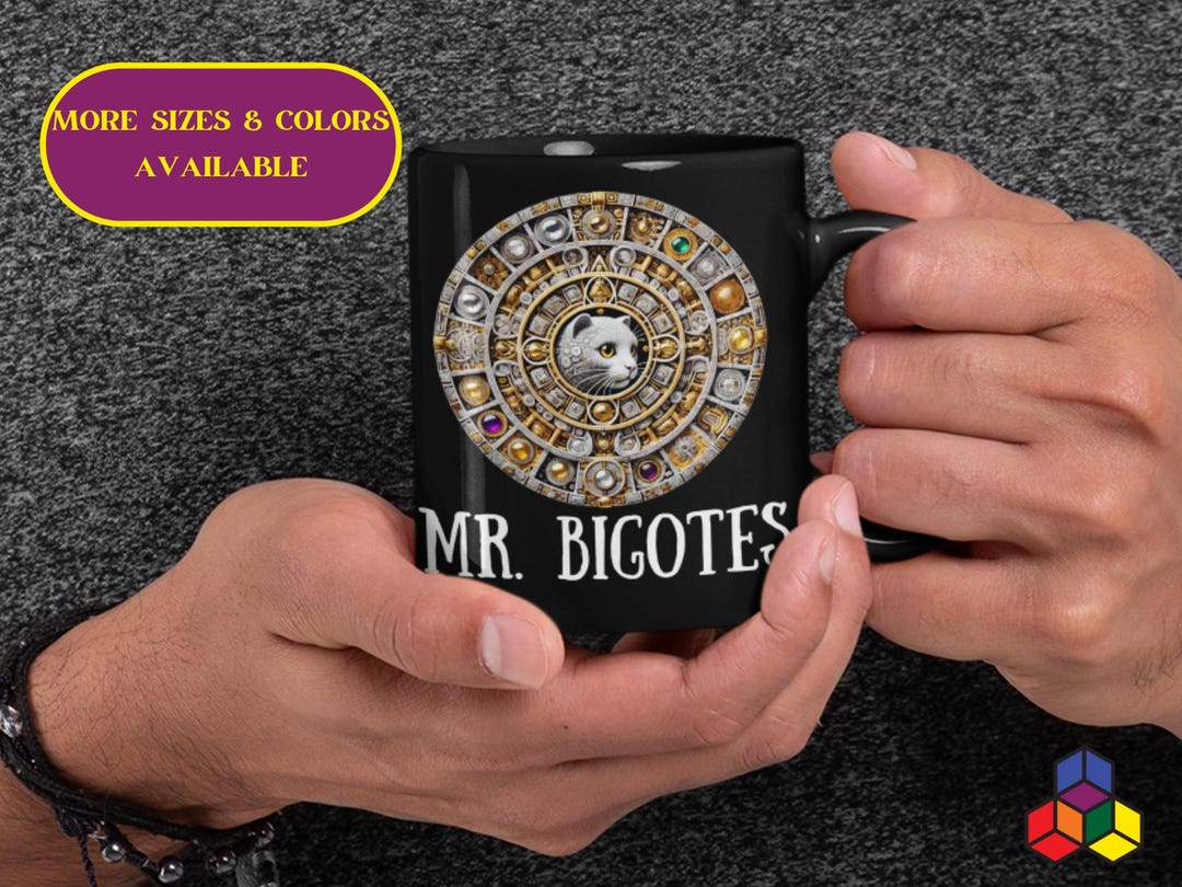 Taza Diseño De Calendario Azteca Y Gato, Personalizable Con Nombre De ...