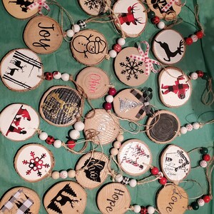 Wooden Rounds, Christmas Ornaments - Etsy