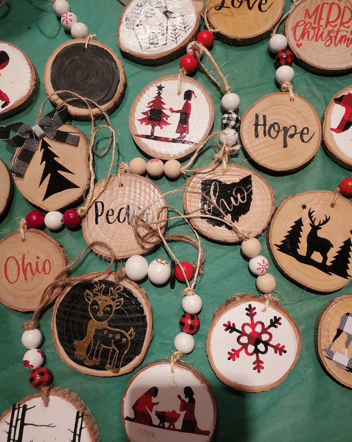 Wooden Rounds, Christmas Ornaments - Etsy