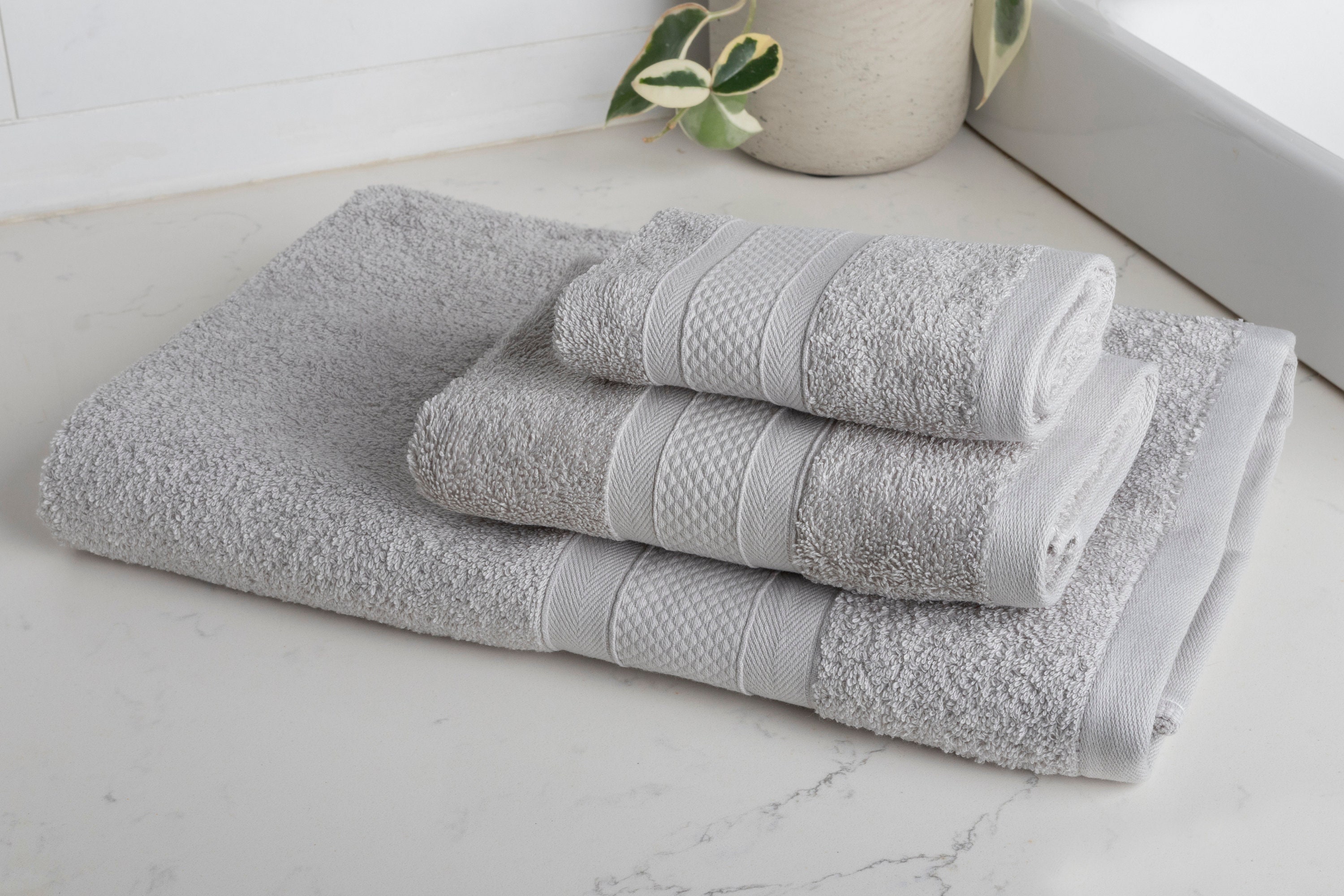100% Cotton 6 Piece Bath Towel Set, 2 Bath, 2 Hand and 2 Wash Cloths ...
