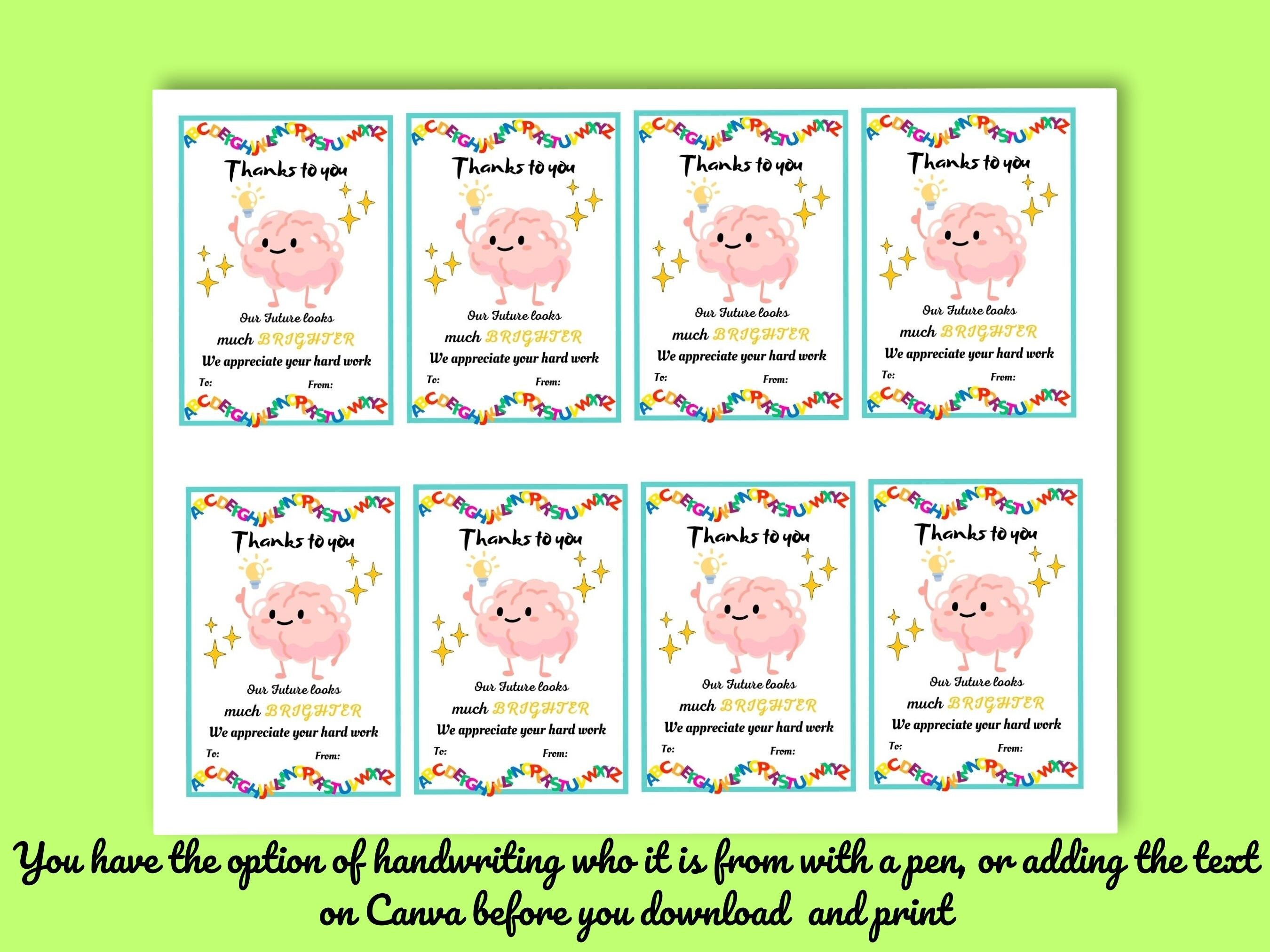 Teacher Appreciation Week Gift Tags, Printable Thank You Favor Tags ...
