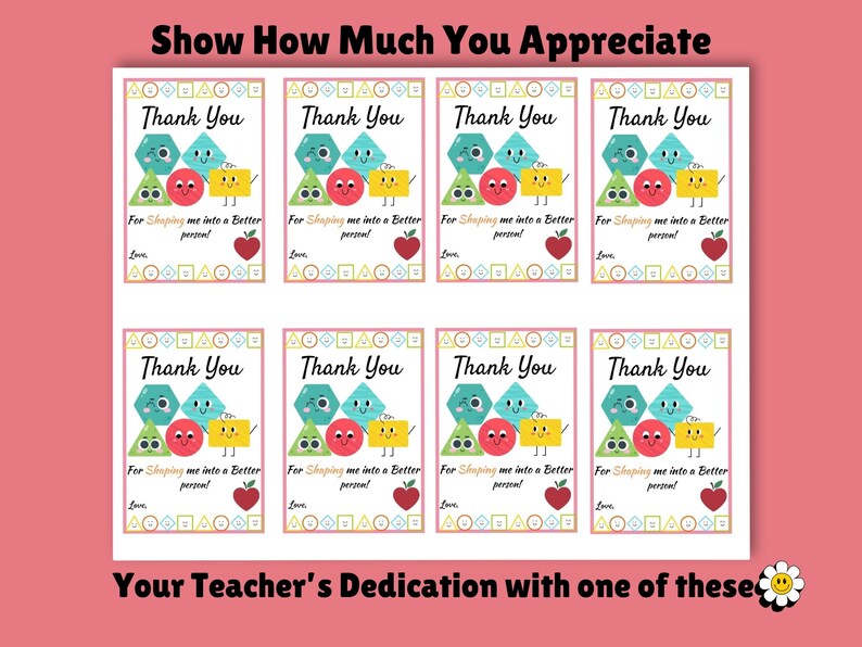 Teacher Appreciation Week Gift Tags, Printable Thank You Favor Tags ...