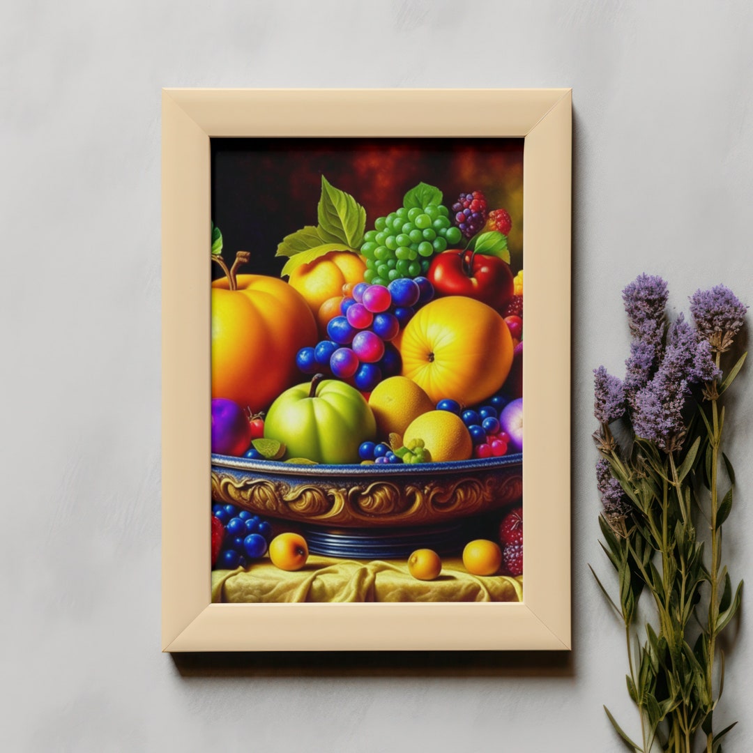 Colorful Fruit Bowl Digital Download, Printable Wall Art, Instant ...