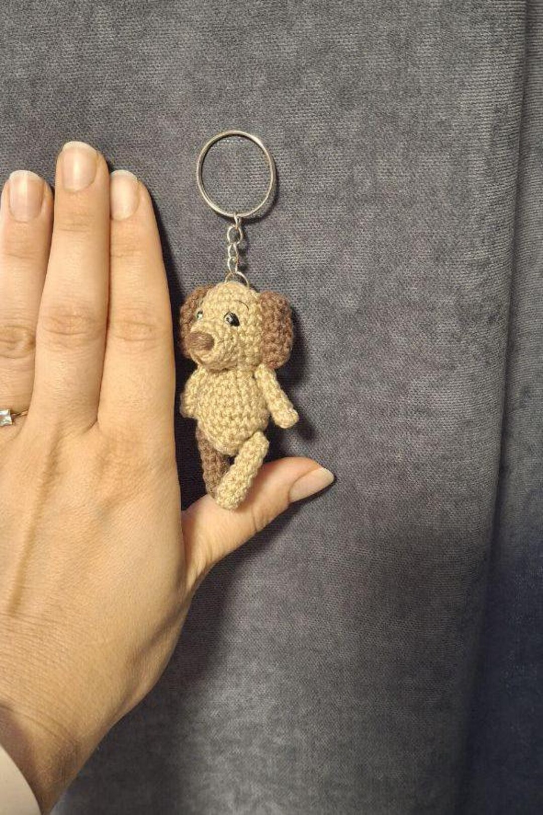 Charming Jack Russell Keychain Hand Knitted, Movable Legs.small Dog ...