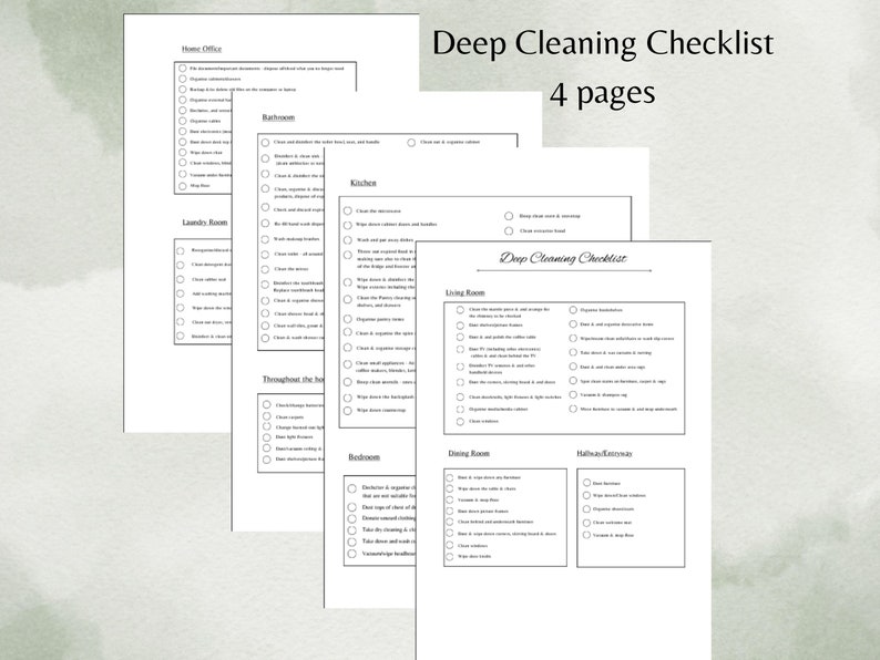 Deep Cleaning Checklist Whole House Deep Cleaning Checklist House ...