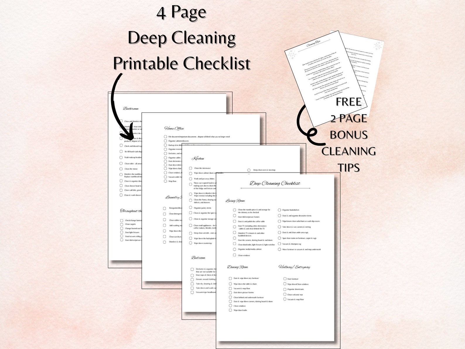 Whole House Deep Cleaning Checklist House Cleaning Checklist Cleaning ...