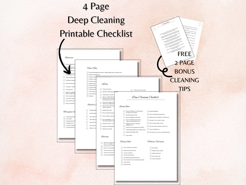 Whole House Deep Cleaning Checklist House Cleaning Checklist Cleaning ...