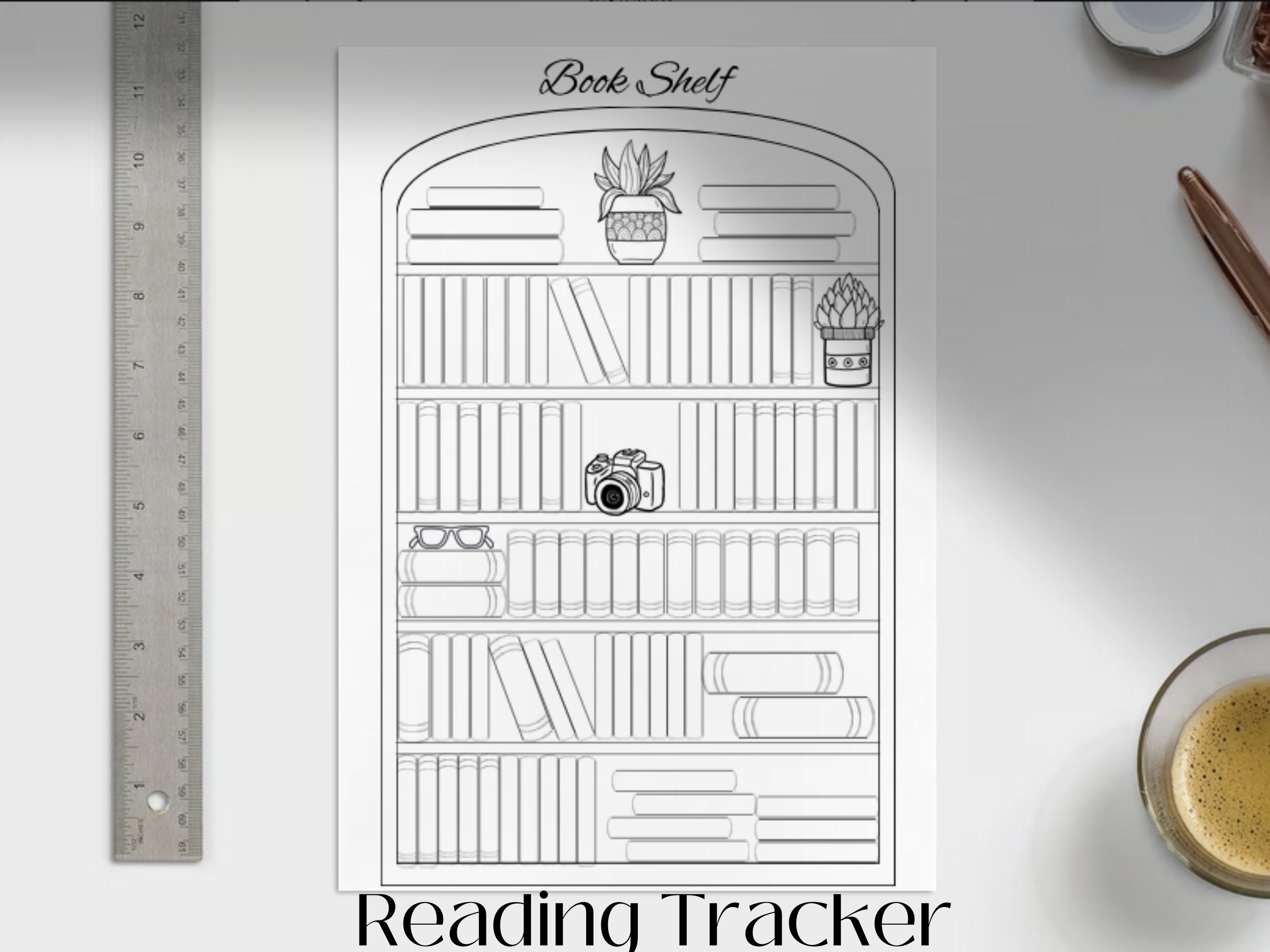 Book Tracker Bookshelf Book Shelf Printable Book Tracker 2024 Printable ...
