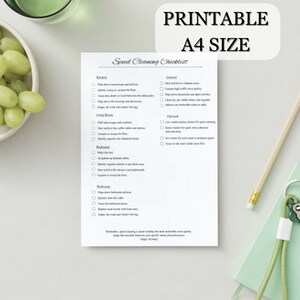 Speed Cleaning Checklist Printable Cleaning Checklist Speed Cleaning ...