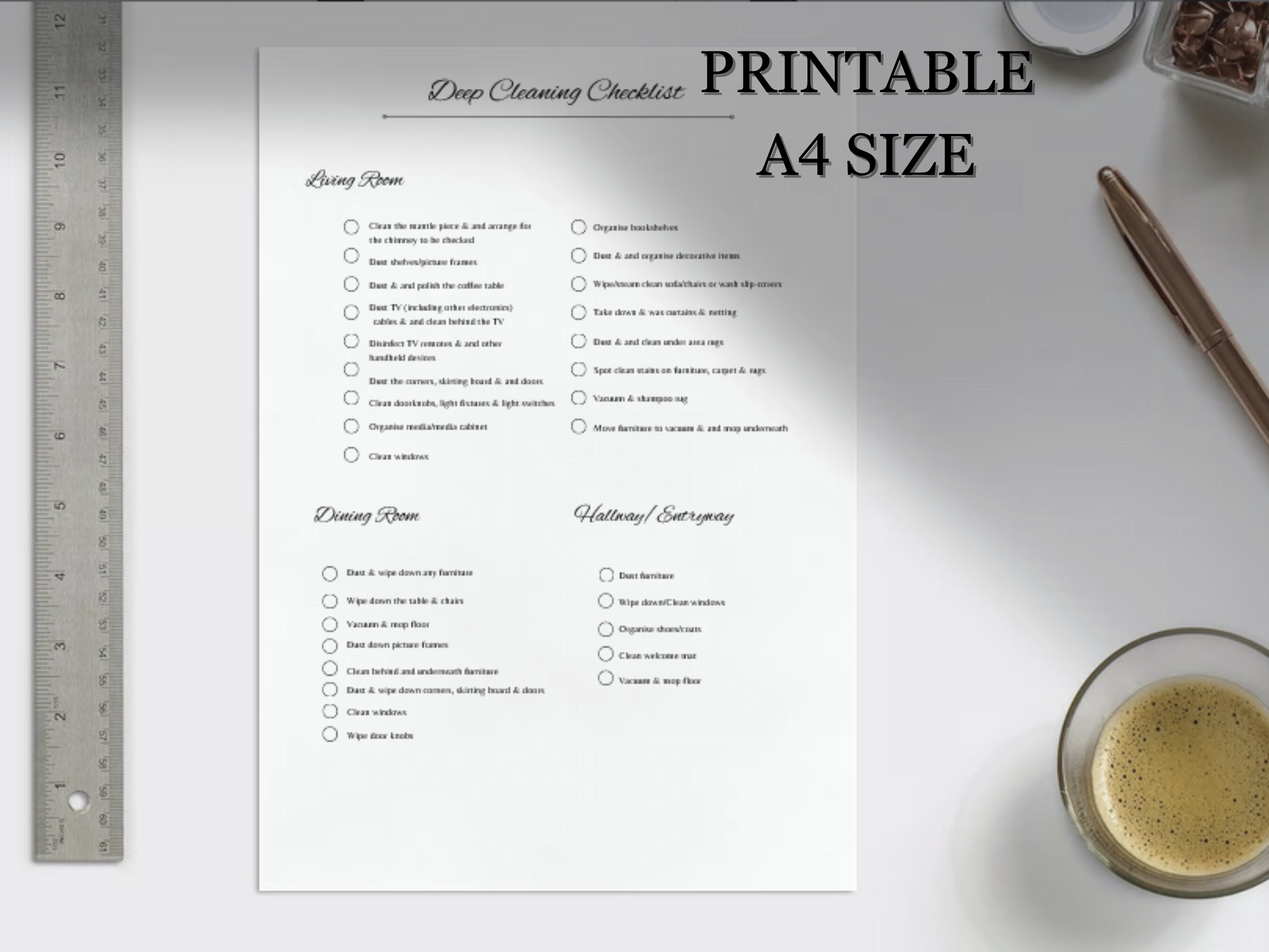 Whole House Deep Cleaning Checklist House Cleaning Checklist Cleaning ...