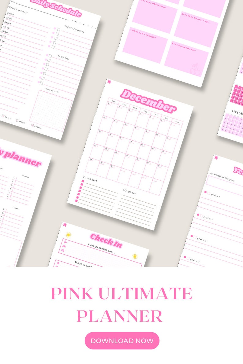 PINK Digital Planner 2024-2025 | Dated Planner | iPad Planner | Daily ...