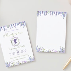 Editable Bridgerton Party Invitation, Bridgerton Viewing Party Invite ...