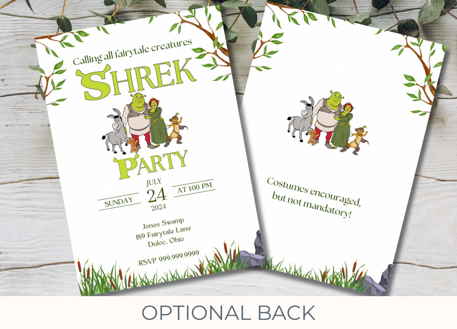 Editable Shrek Party Invitation, Canva Template (digital Download) - Etsy