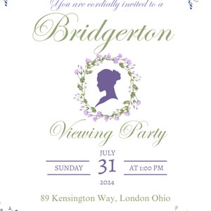 Editable Bridgerton Party Invitation, Bridgerton Viewing Party Invite ...