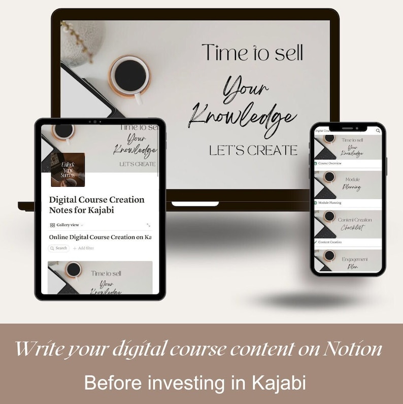 Notion Template for Kajabi Digital Course Creation - Etsy