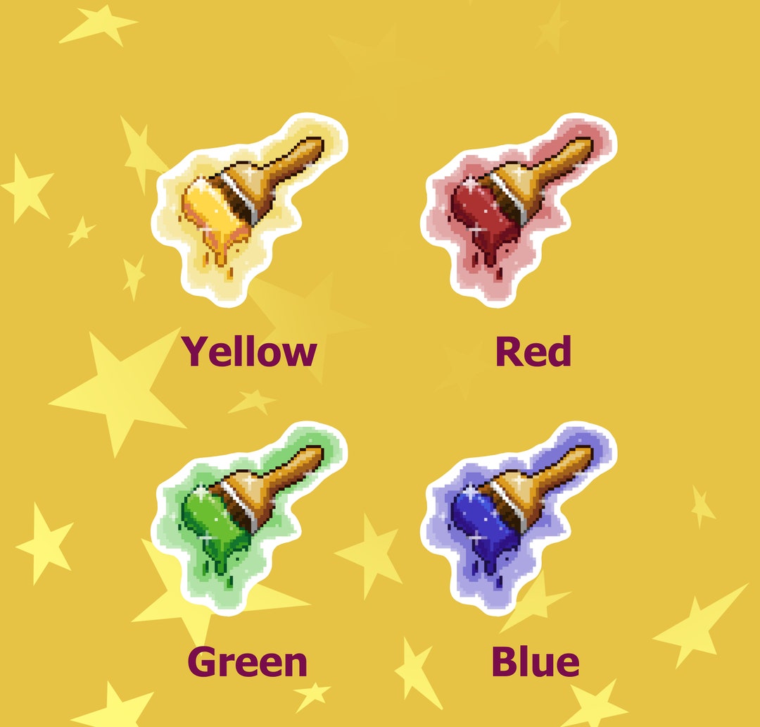 Neopets Starter Paint Brush Pixelart Stickers - Etsy