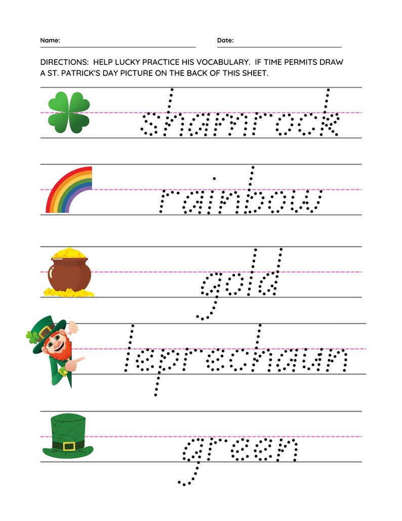 St. Patrick's Day Activity Pack - Etsy