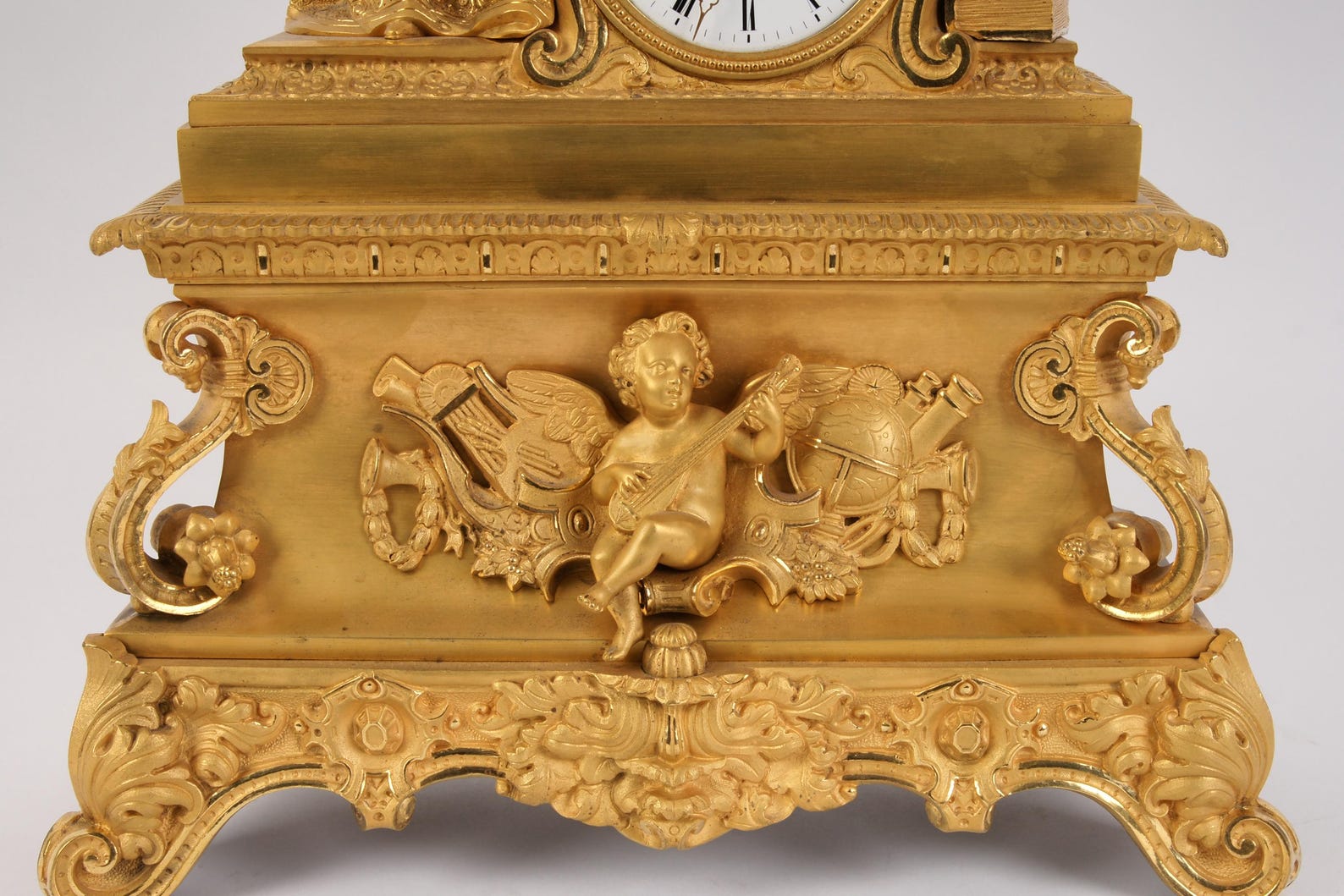 Bronze Clock With Sculpture "lady Next to Casket", France, 1860s ...