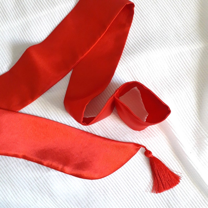 Silk Tie With Loops, Ribbon Bondage Loop, Satin Restraint, Satin ...