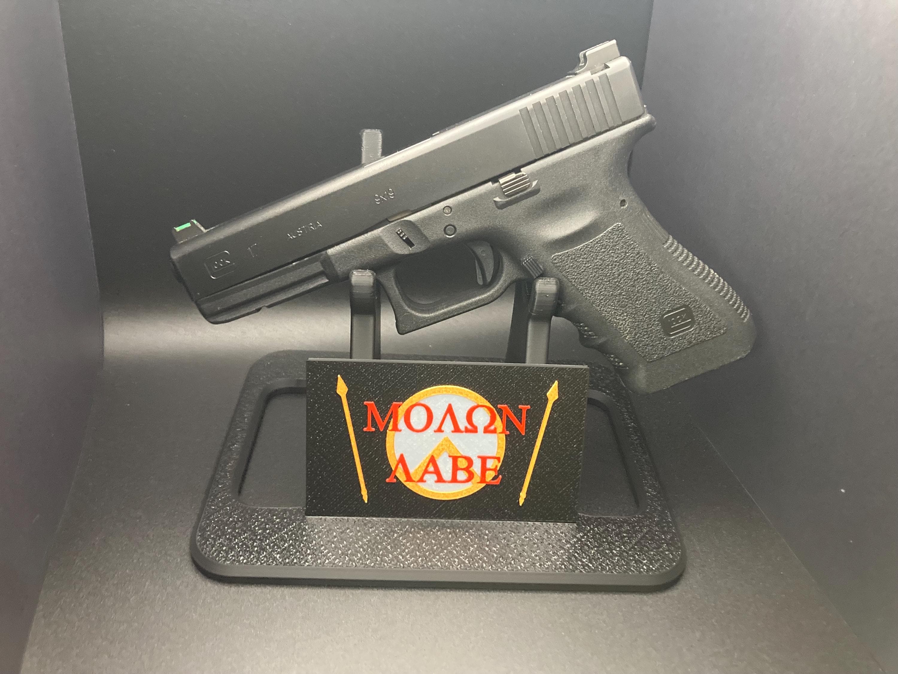 Black Pistol/revolver Display Stand - Choose a Plaque - Etsy