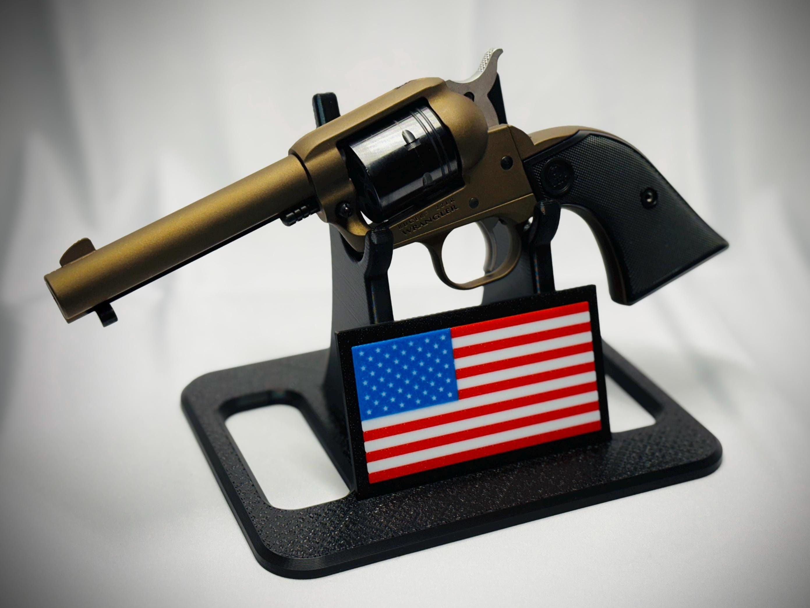 Black Pistol/revolver Display Stand - Choose a Plaque - Etsy