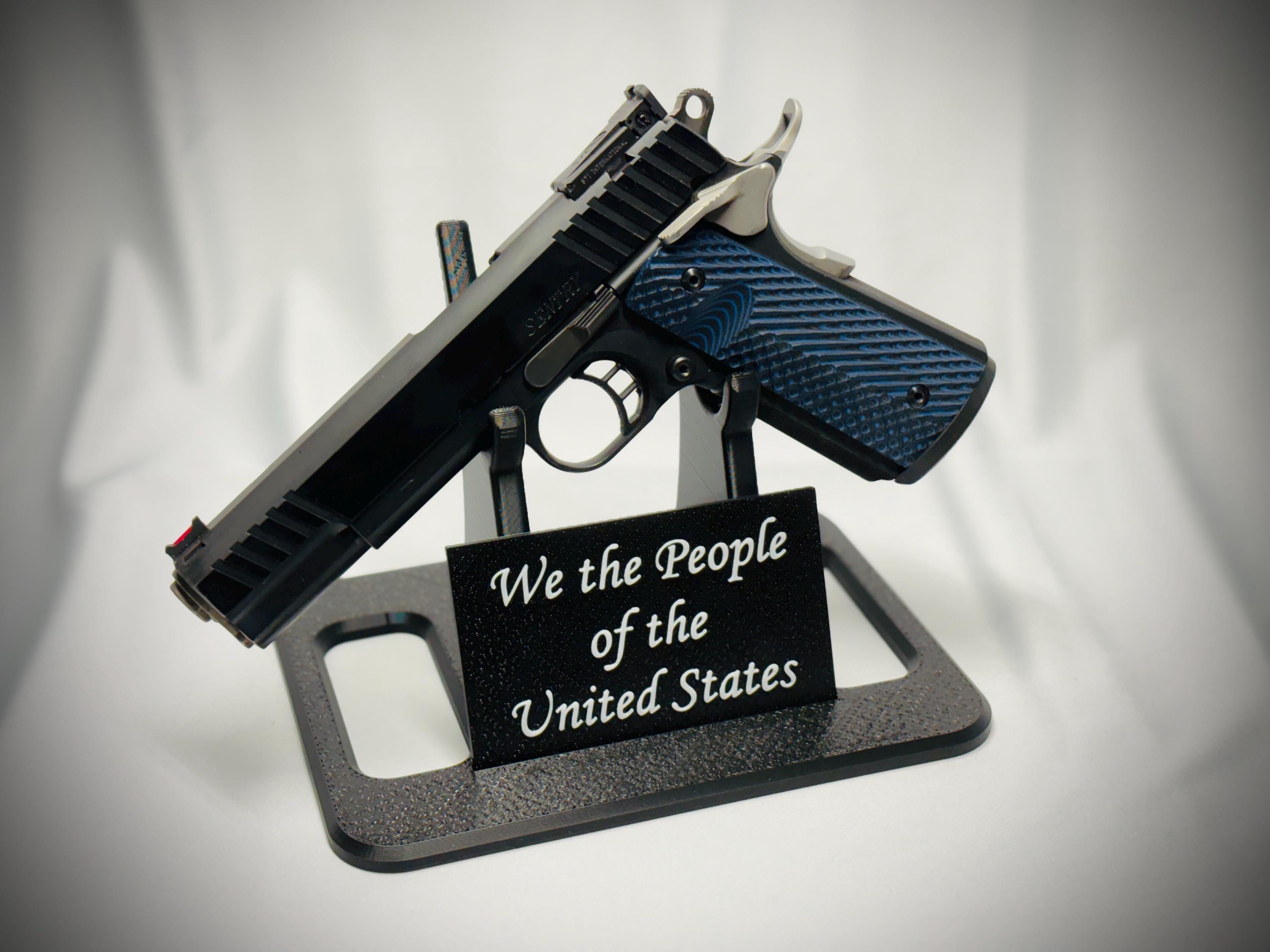 Black Pistol/revolver Display Stand - Choose a Plaque - Etsy