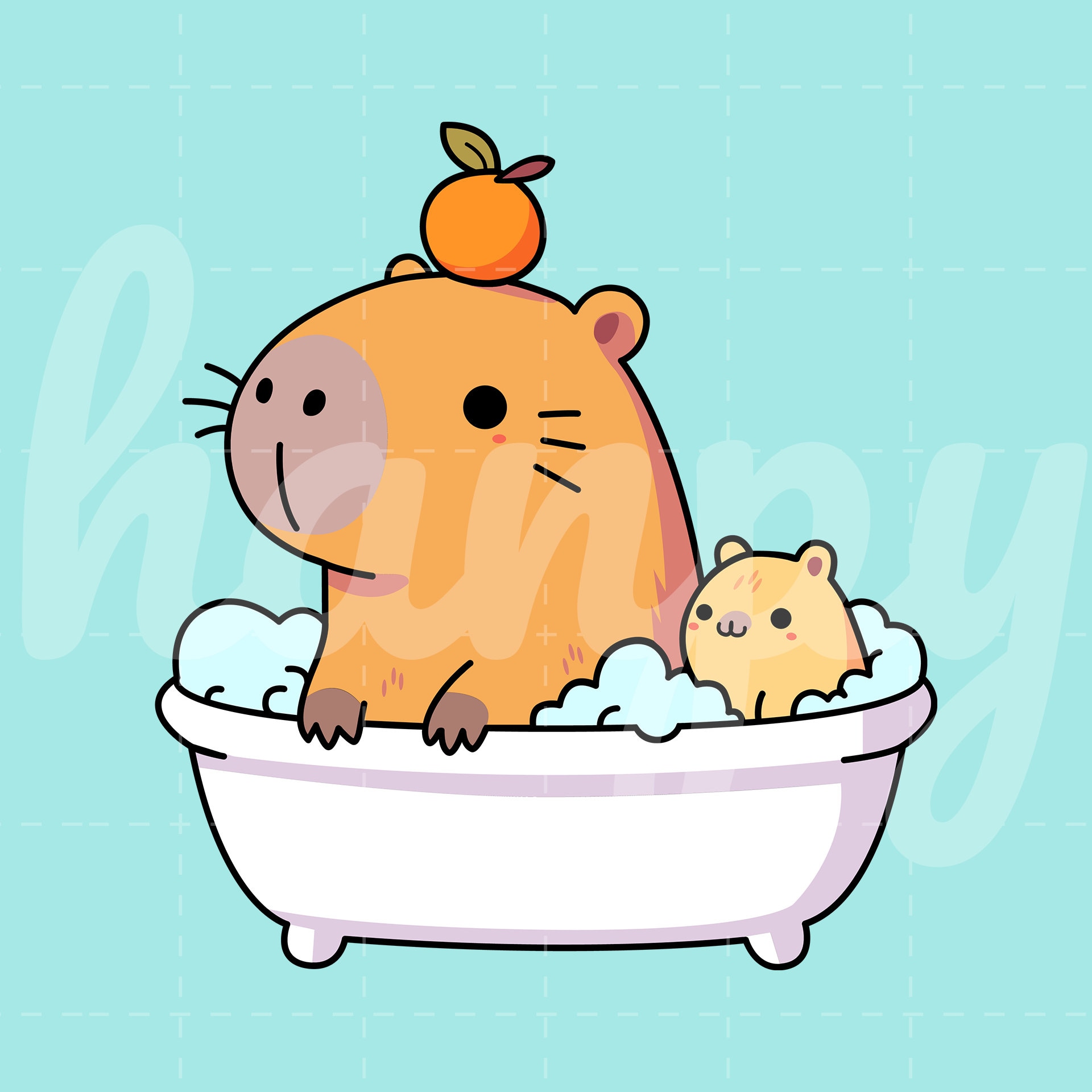 Capybara SVG File Capybara Vector Capybara in the Bathtub Capybara PNG ...