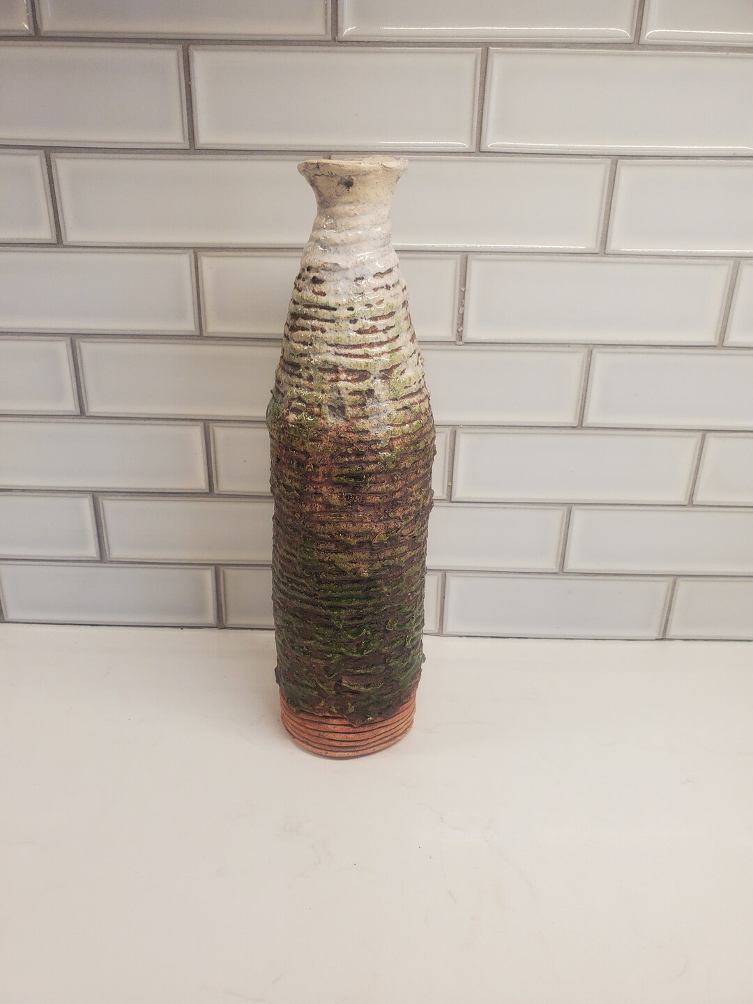 Handmade Earthy Boho Tall Spanish Moss Coil Pottery Vase - Etsy
