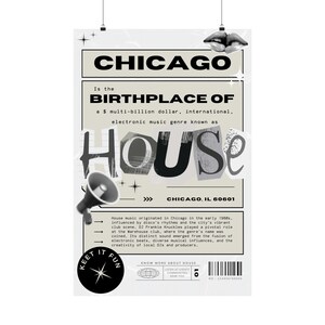 Chicago House Music Poster, Techno Poster, House Music Wall Art, Dorm ...