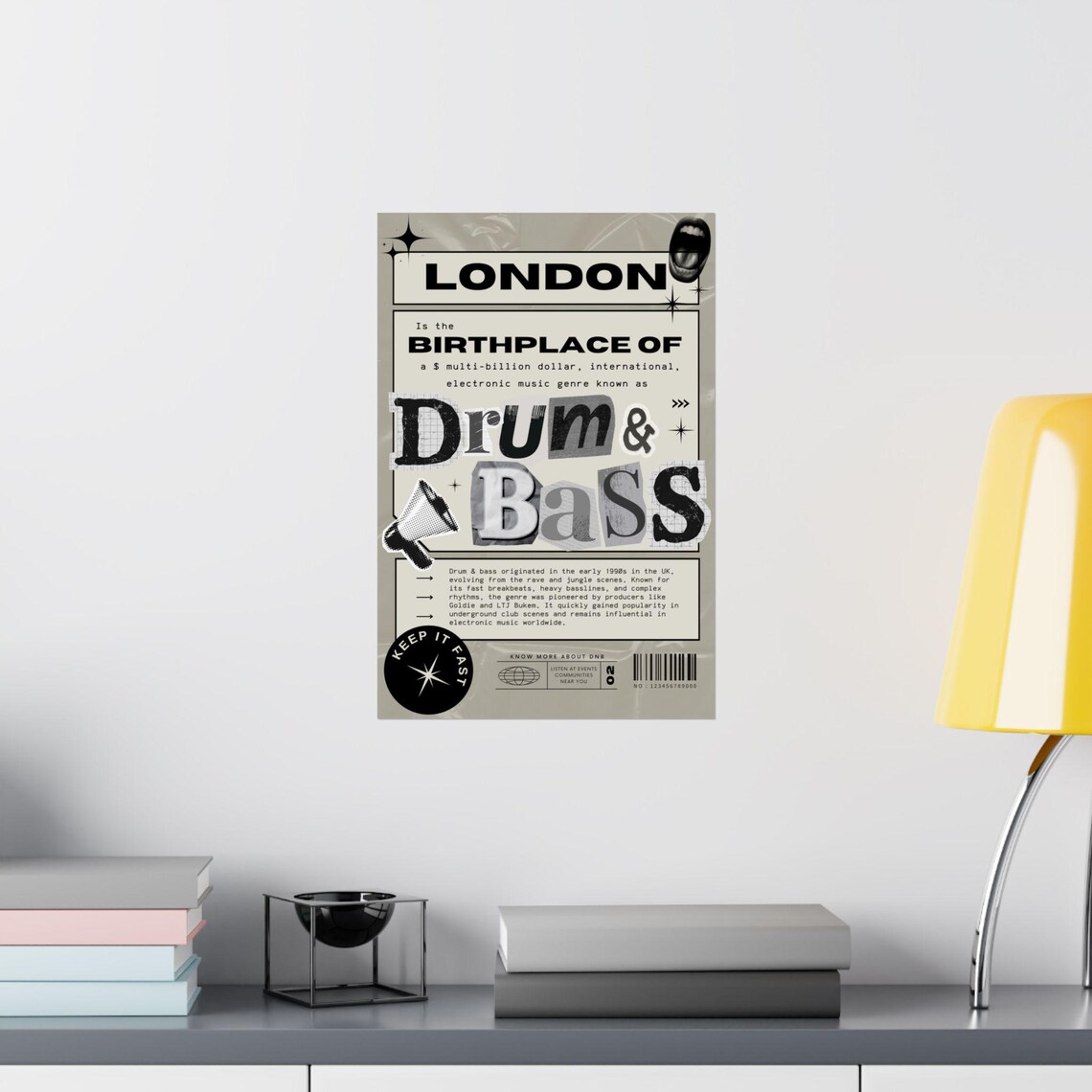 London Drum & Bass Poster, Electronic Music Wall Art - Etsy
