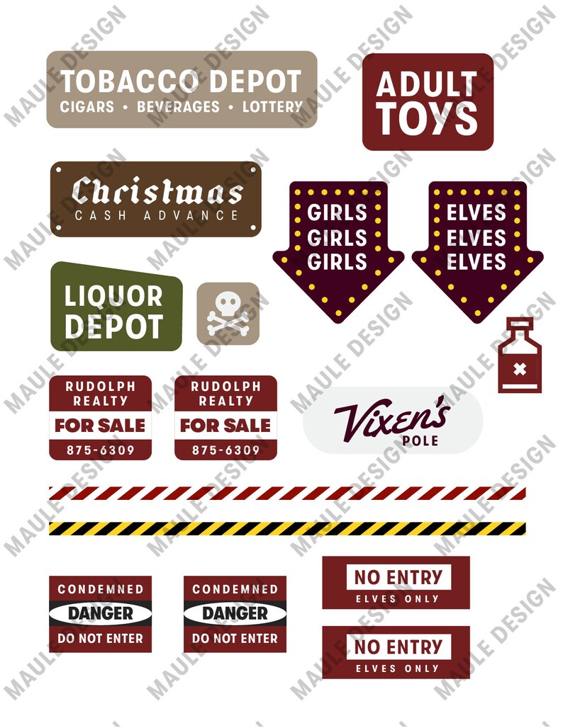 Prank Christmas Village Sign Printable - Etsy