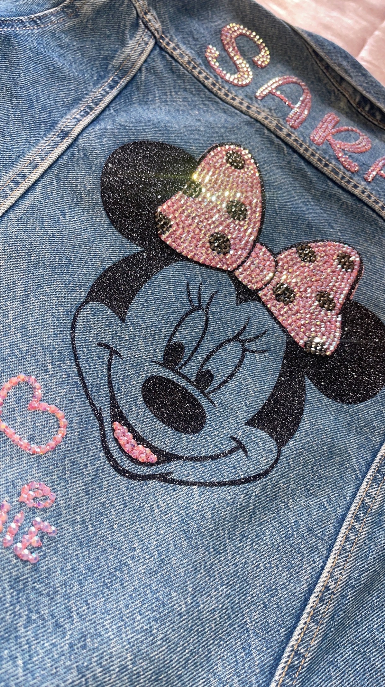 Women Crystal Jean Jackets, Custom Jacket With Name, Crystal Jean ...