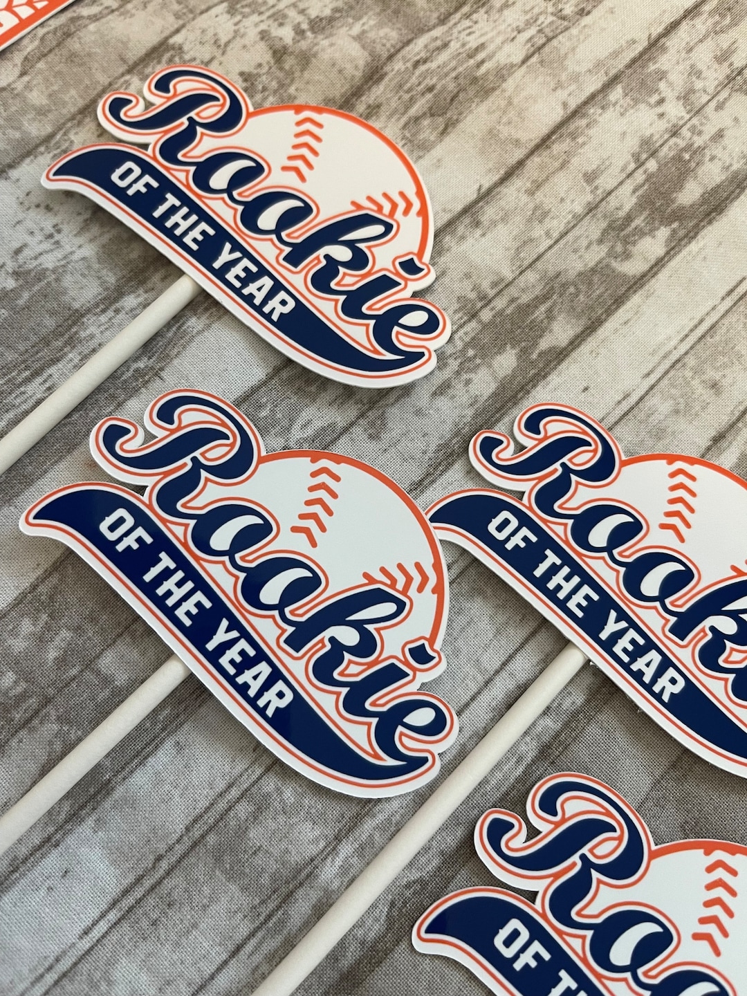 Inspired Rookie of the Year Party Cupcake Toppers First Birthday Party ...