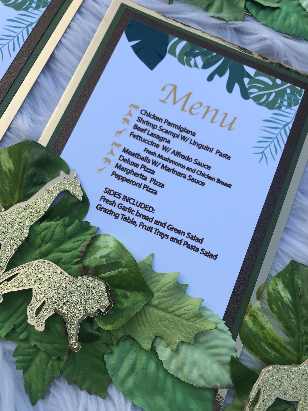 3D Safari Theme Menus Wedding Menu, Personalised Food Menus - Etsy