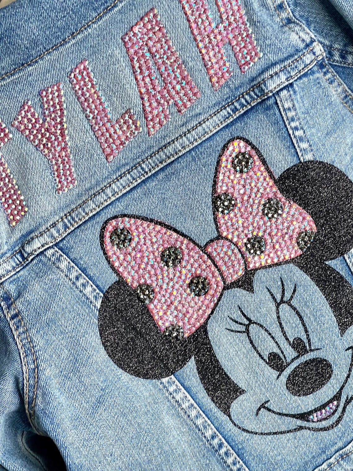 Girls Crystal Jean Jackets, Custom Kids Jacket With Name, Crystal Jean ...