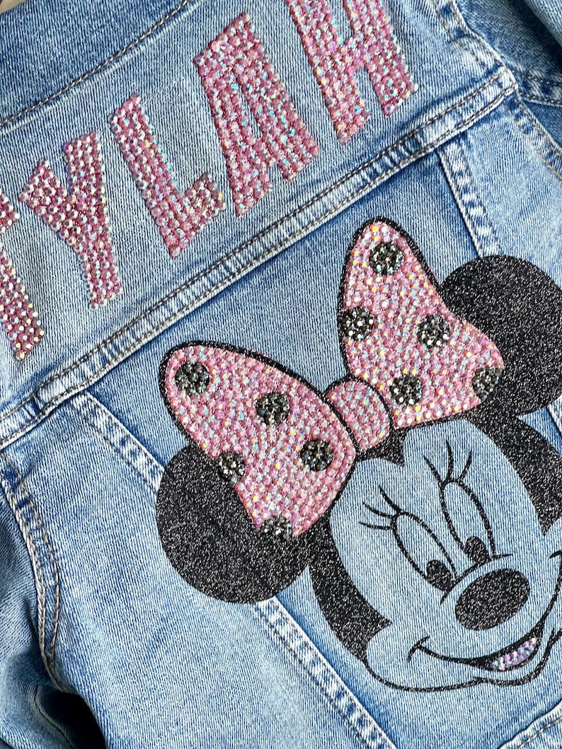 Girls Crystal Jean Jackets, Custom Kids Jacket With Name, Crystal Jean ...