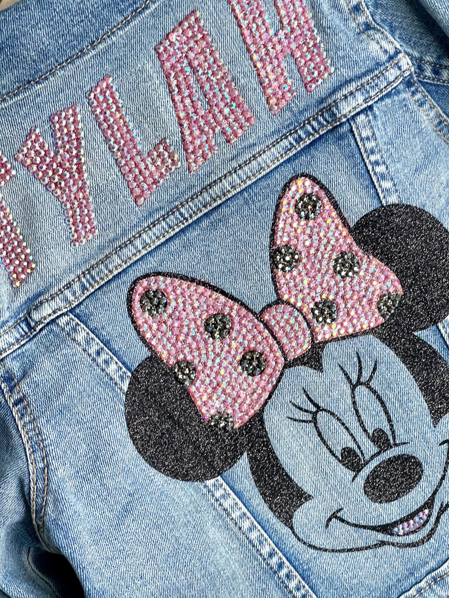 Girls Crystal Jean Jackets, Custom Kids Jacket With Name, Crystal Jean ...