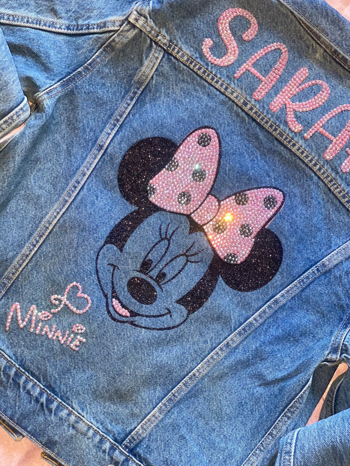 Women Crystal Jean Jackets, Custom Jacket With Name, Crystal Jean ...