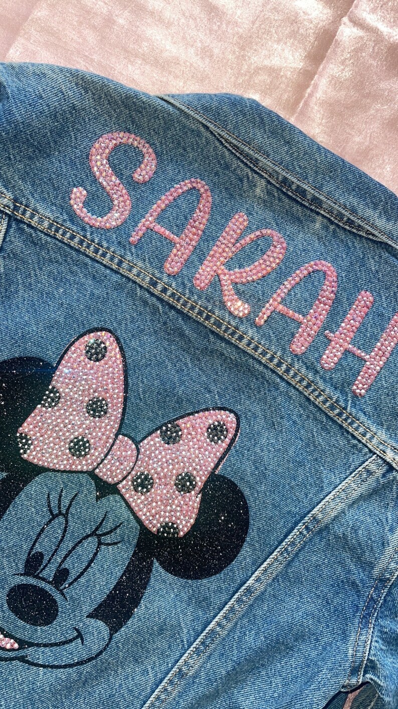 Women Crystal Jean Jackets, Custom Jacket With Name, Crystal Jean ...